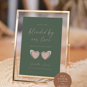 Modern Minimalist Wedding Sign, Sunglasses Sign Wedding, Minimalist ...