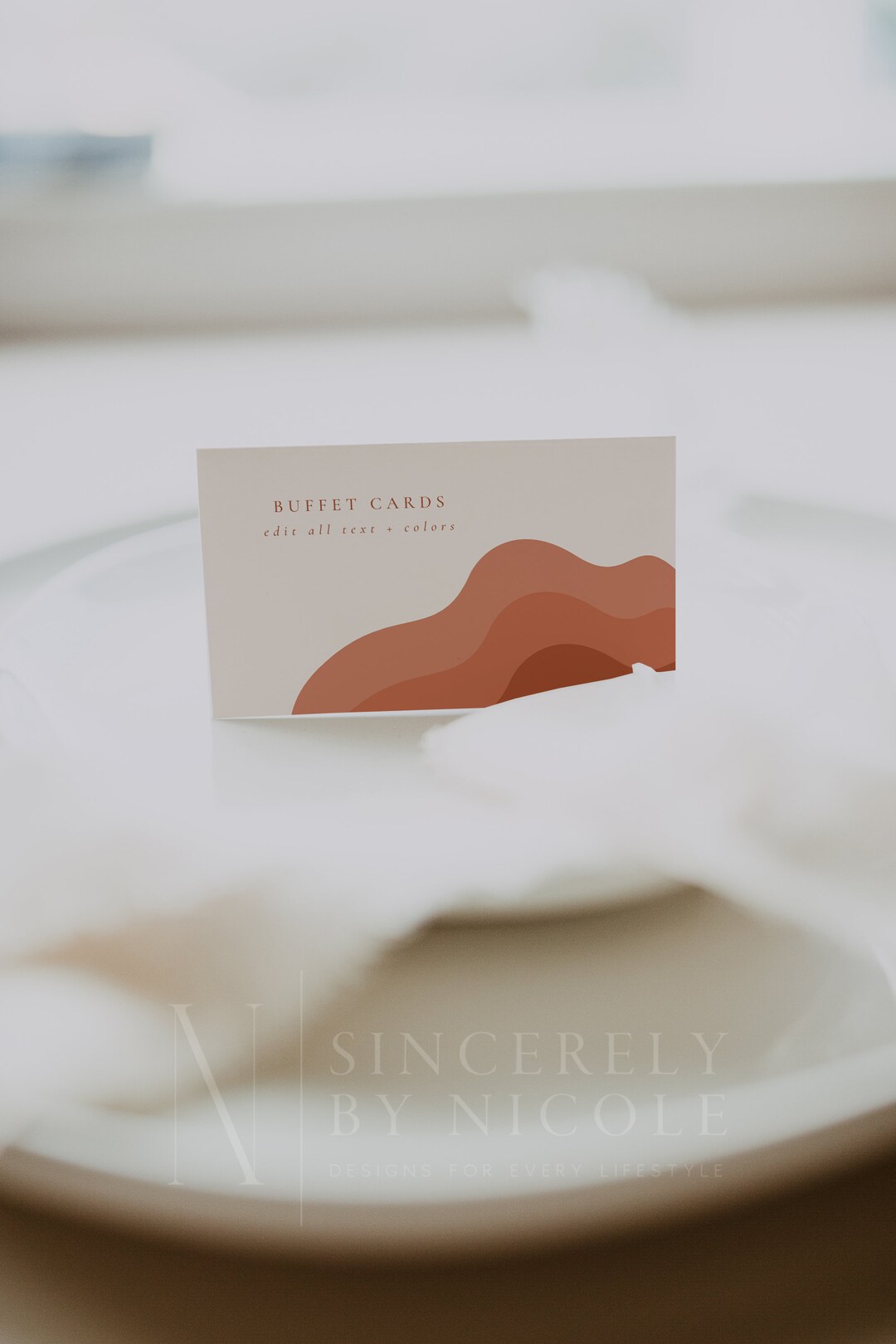Buffet Card Template, Editable Printable Boho Buffet Cards Party ...