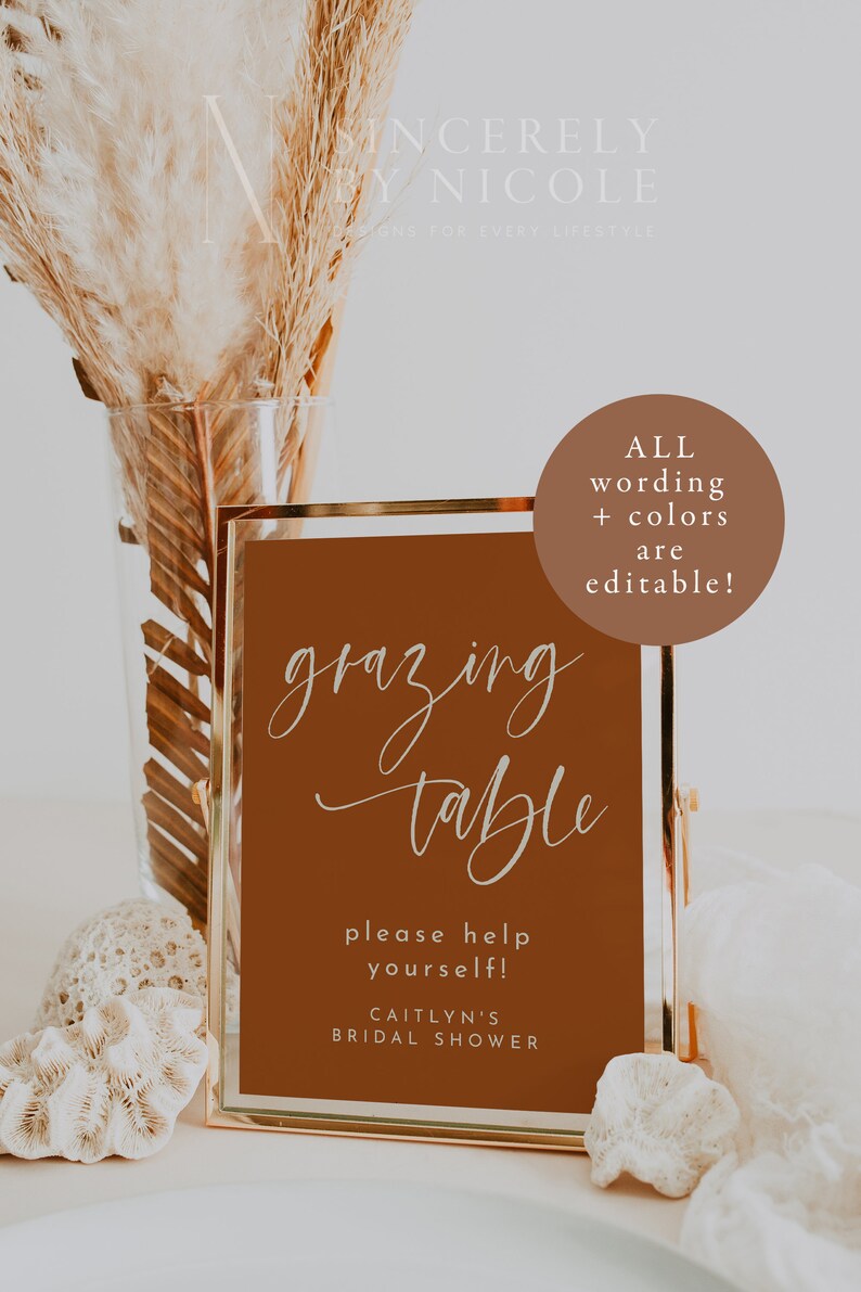 Grazing Table Sign Printable Wedding Grazing Table Sign - Etsy