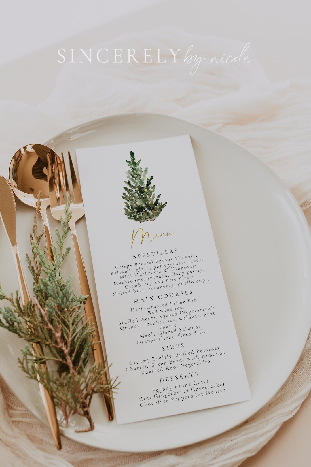 Christmas Menu Template, Christmas Menu Card, Holiday Menu Template ...