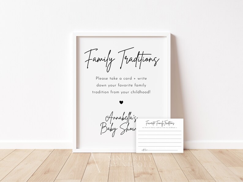 Editable Printable Family Traditions Card Family Traditions - Etsy