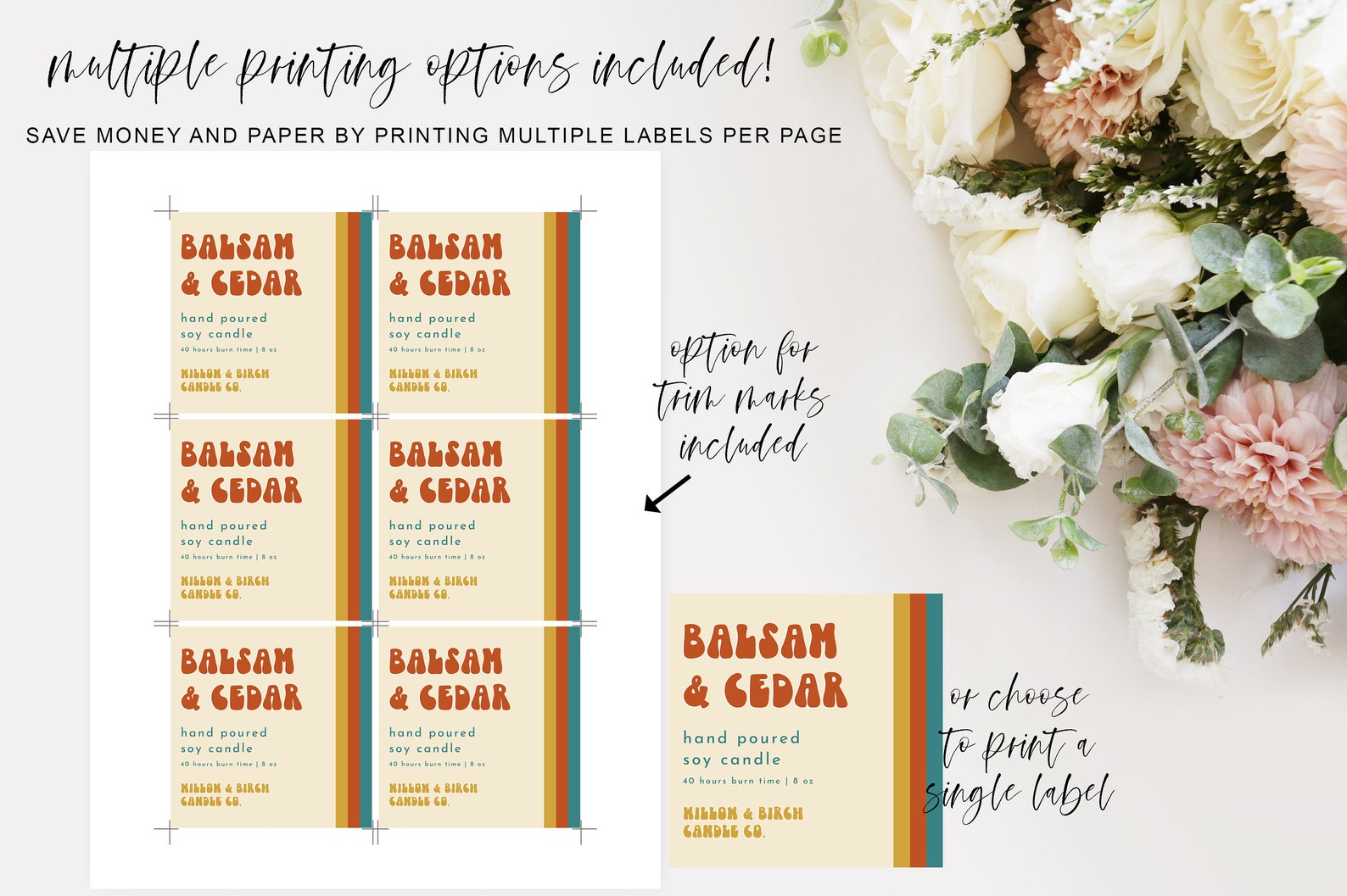 Retro Groovy Candle Label Template Printable Candle Label - Etsy