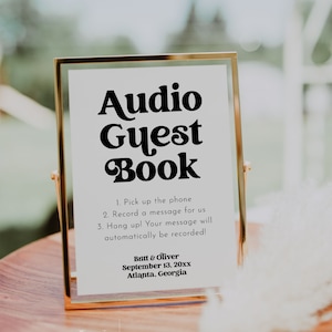 Audio Guest Book Sign, Telephone Guestbook, Phone Message Guest Book ...