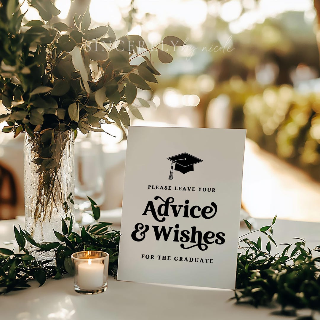 PRINTED & SHIPPED Advice and Wishes for the Graduate, Graduation Advice ...