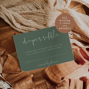 Diaper Raffle Game, Printable Diaper Raffle Kit, Minimalist Baby Shower ...