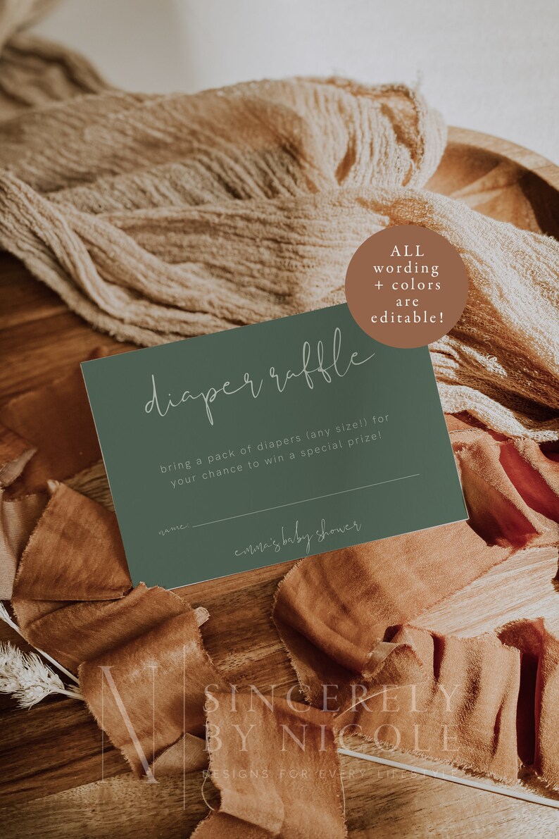 Diaper Raffle Game, Printable Diaper Raffle Kit, Minimalist Baby Shower ...