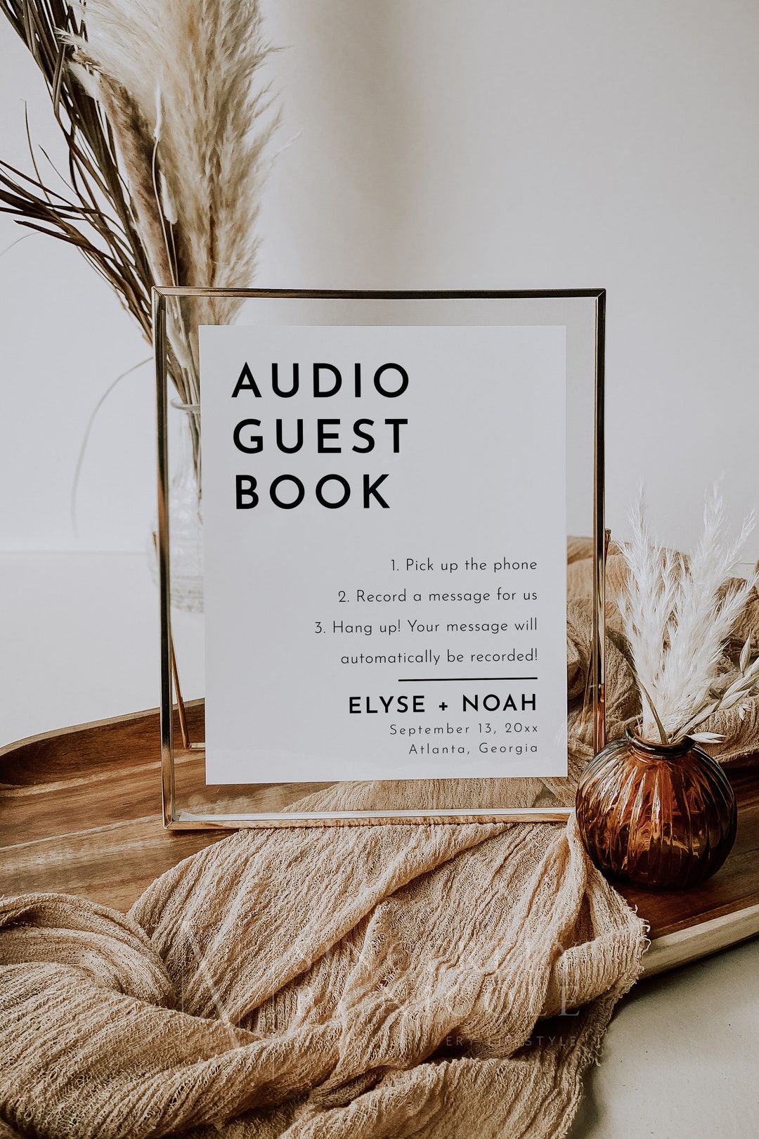 Wedding Signage, Editable Printable Audio Guestbook Sign, Audio ...