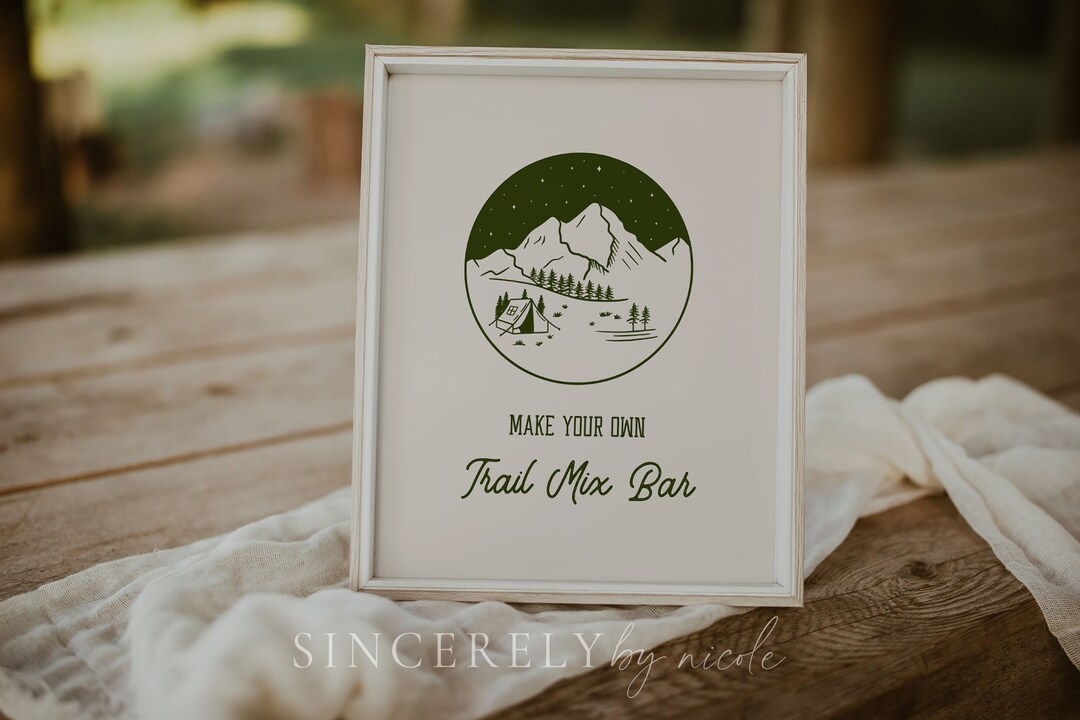 Trail Mix Bar Sign, Trail Mix Table Sign Template, Trail Mix Bar Sign ...