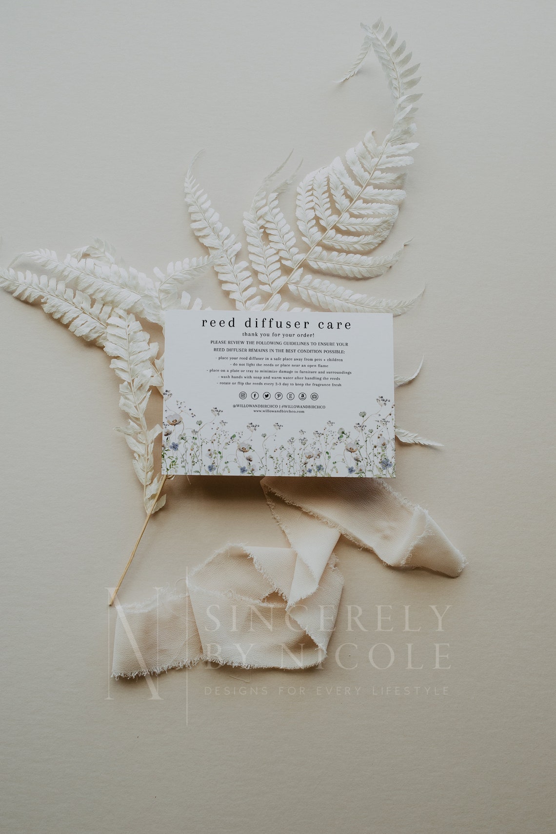 Reed Diffuser Card Printable Diffuser Instructions Editable - Etsy