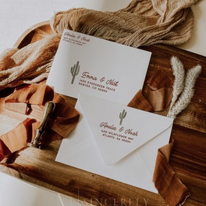 Southwestern Envelope Template, Western Envelope, Cactus Envelope ...