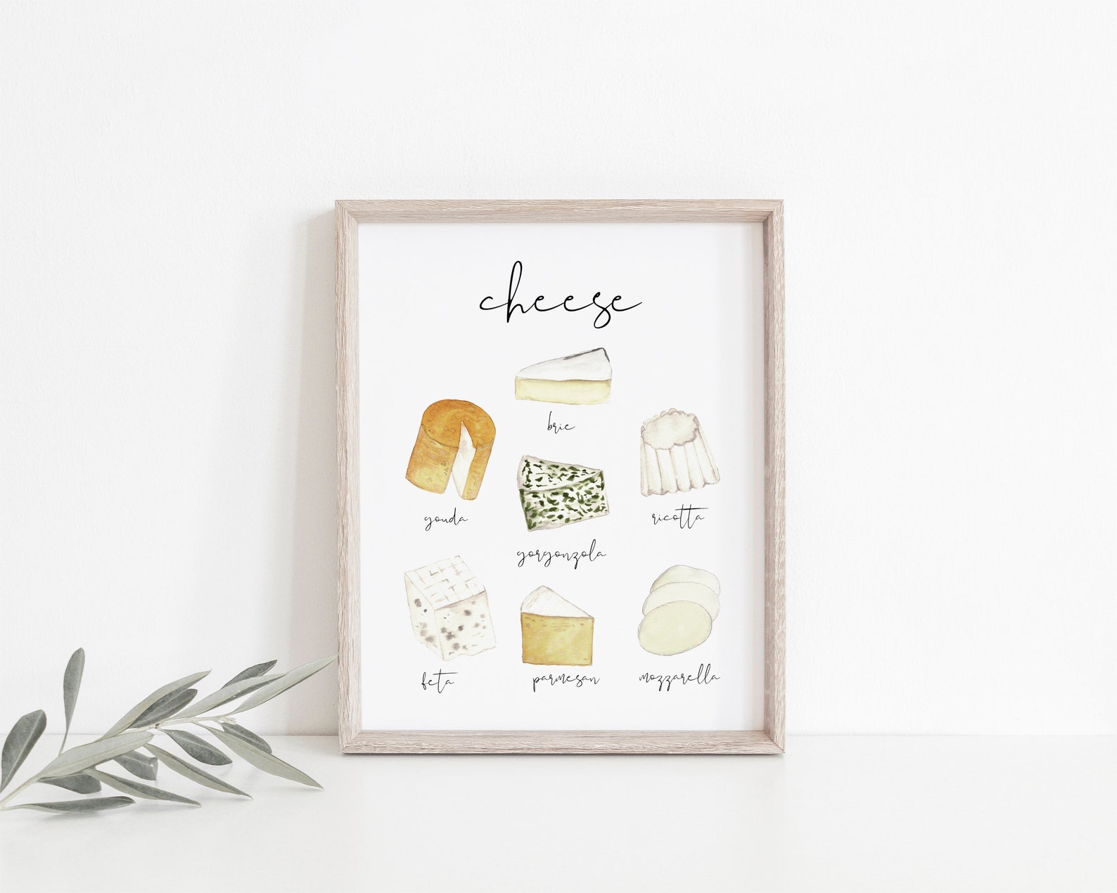 Printable Kitchen Art Cheese Art Print Types of Cheese - Etsy