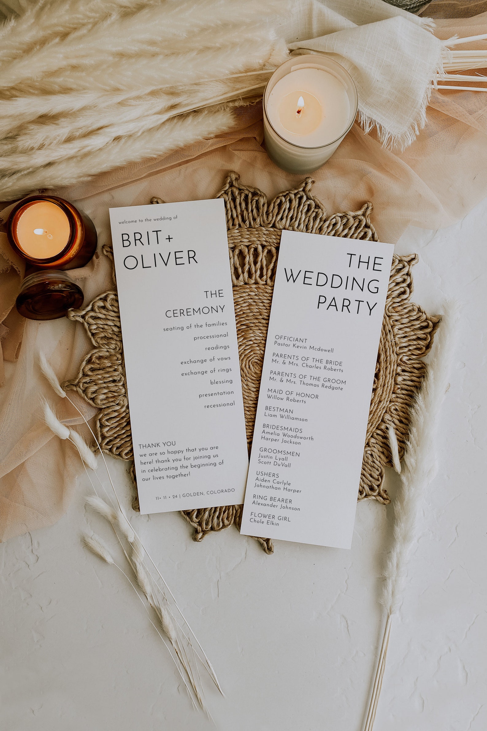 Minimalist Wedding Program Template Wedding Program Modern - Etsy