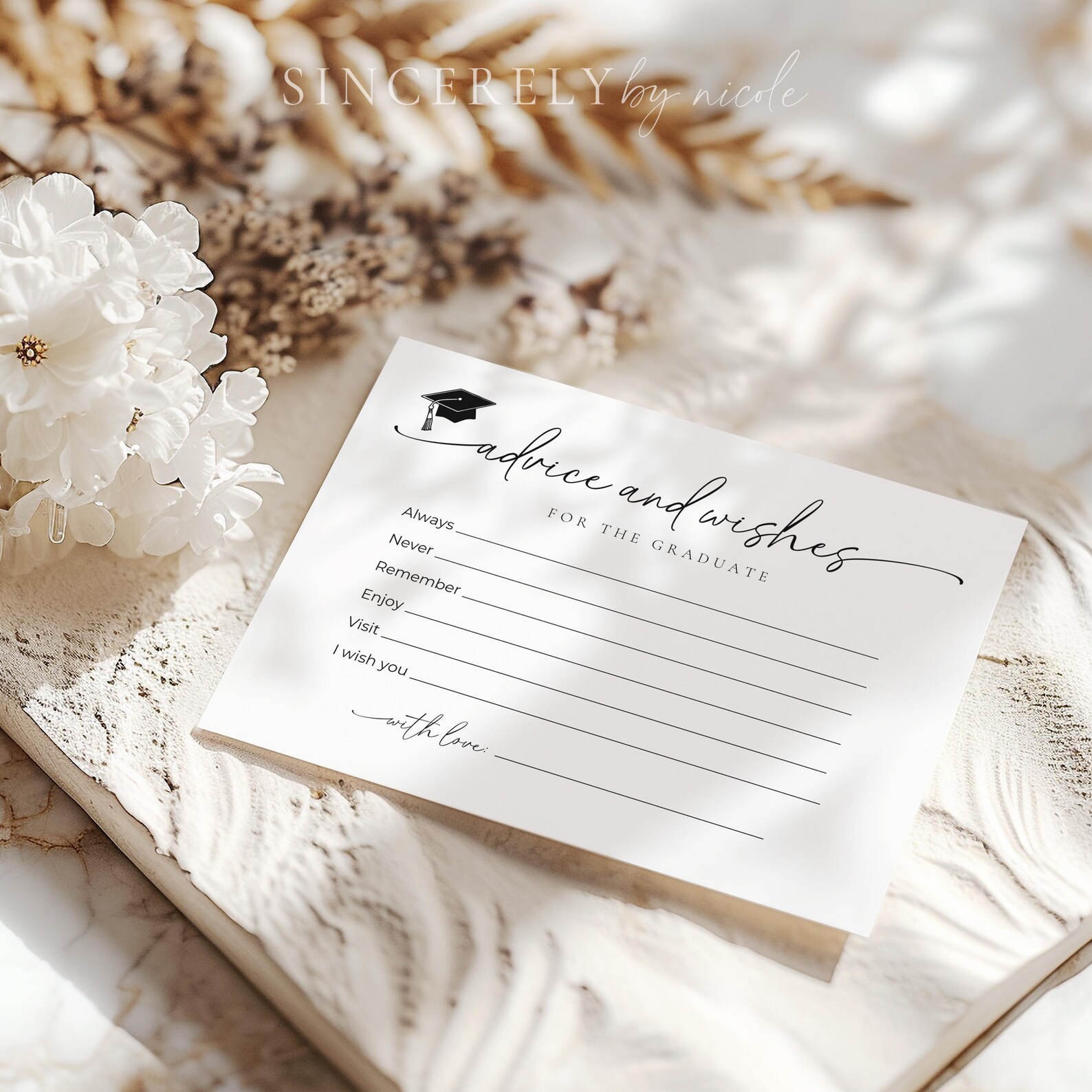 PRINTED & SHIPPED Advice Card for Graduate, Advice for the Grad Card ...