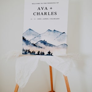 Mountain Wedding Welcome Sign, Outdoor Wedding Welcome Sign, Rustic ...
