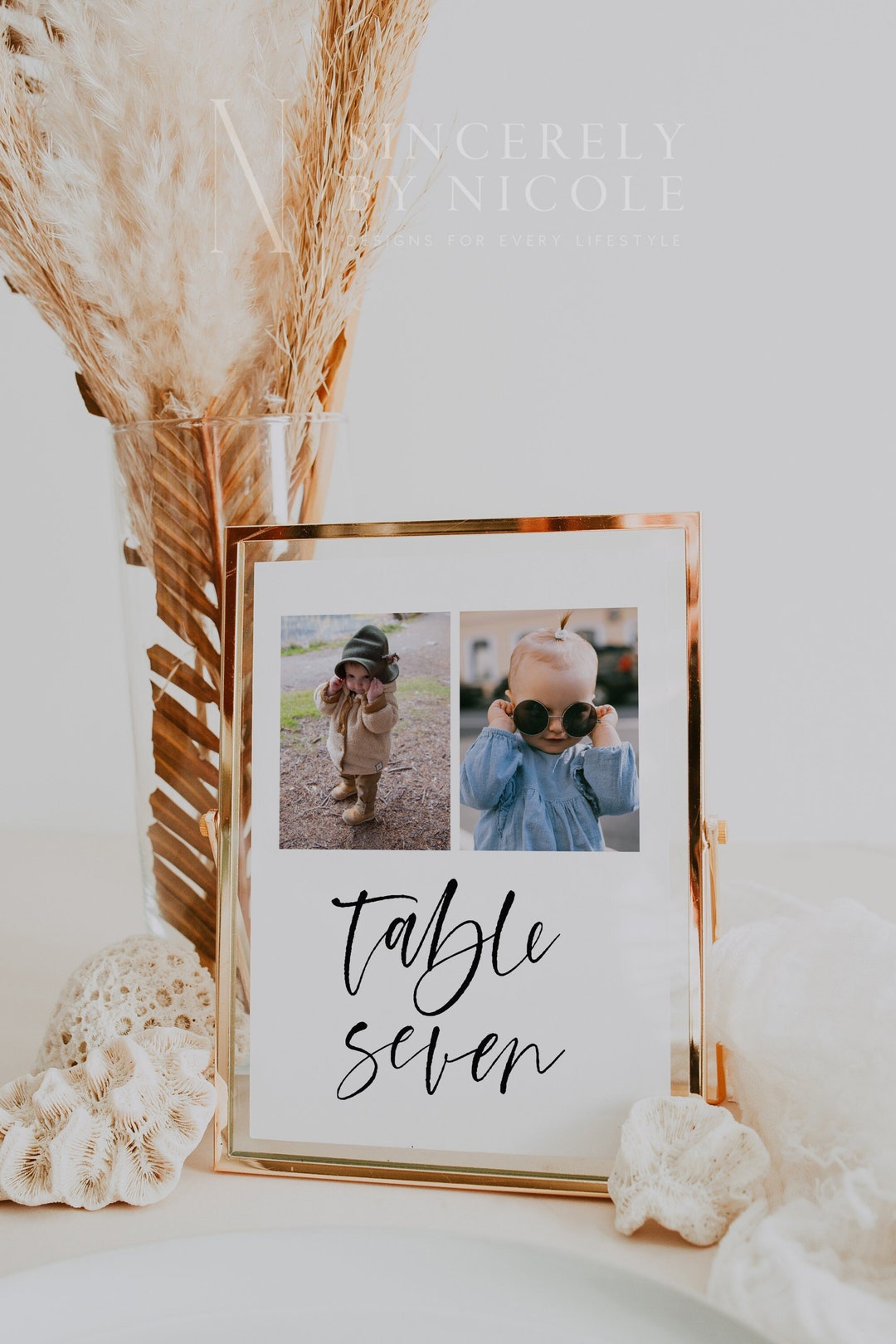 Photo Table Number Template, Printable Photo Table Number Sign, Retro ...