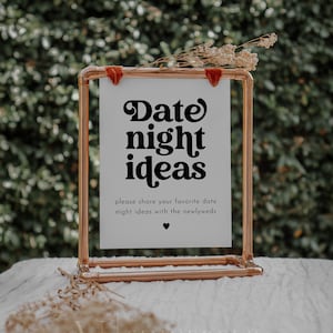 Retro Date Night Ideas Sign Template, Date Night Ideas Sign, Editable ...