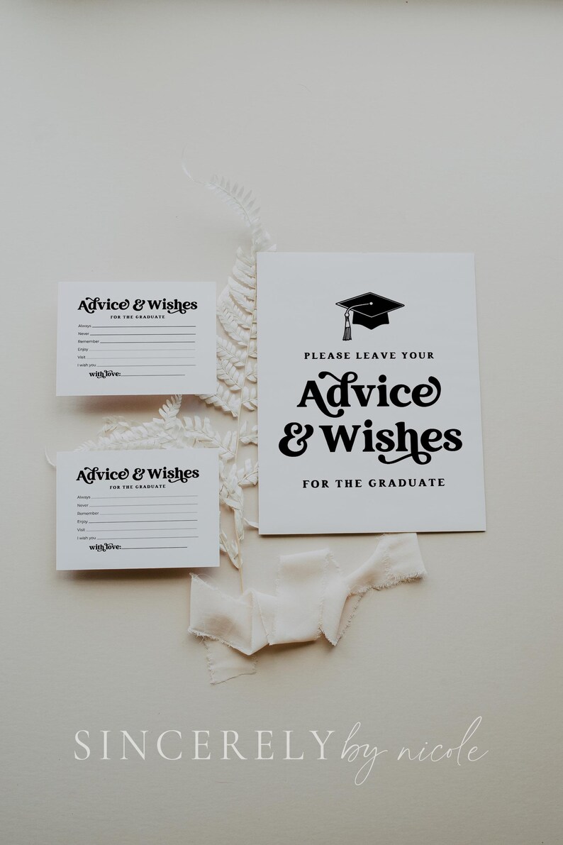 Graduate Advice Cards and Sign, Printable Graduation Advice Cards ...