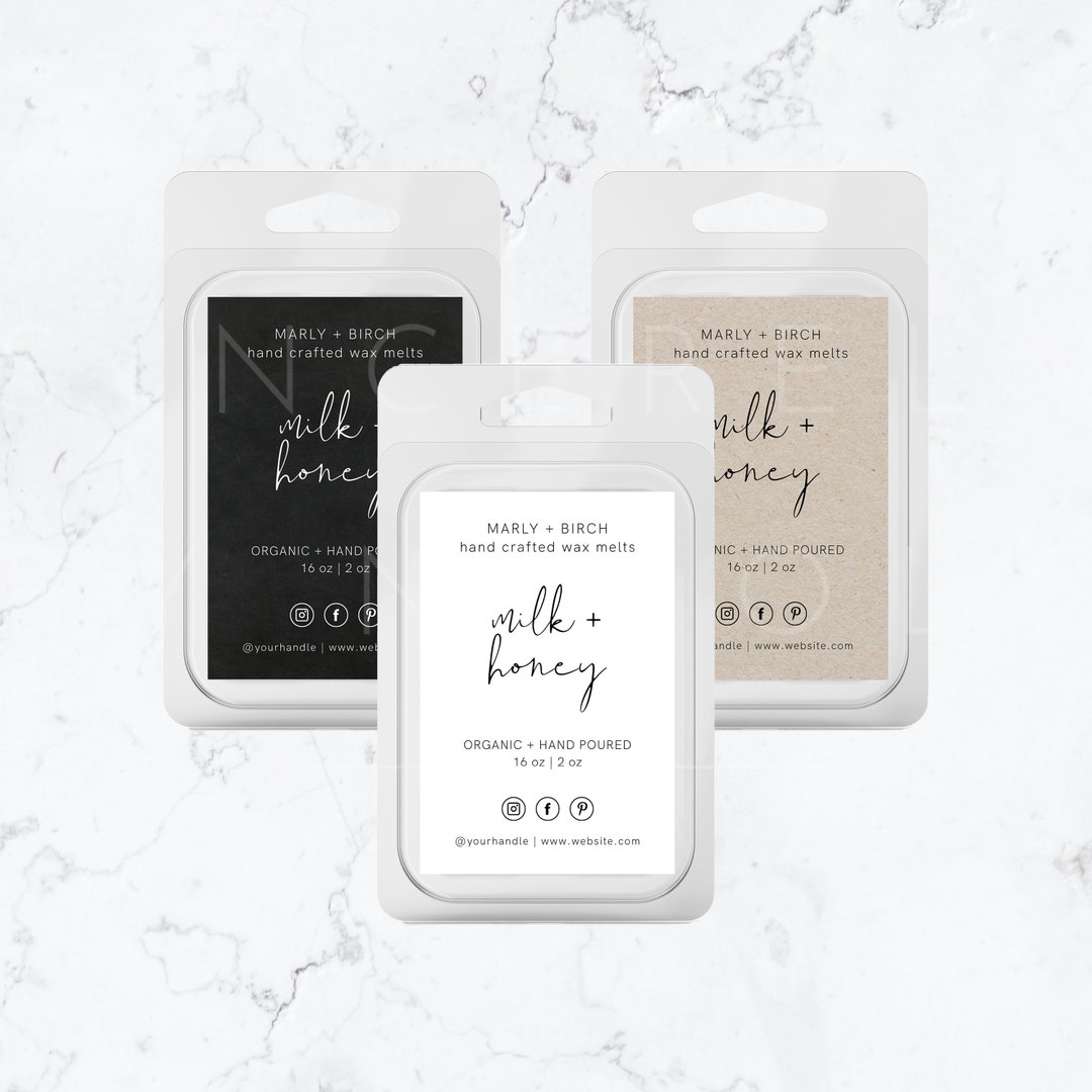 Wax Melt Label Template, Modern Minimal Product Label Template, DIY Wax ...