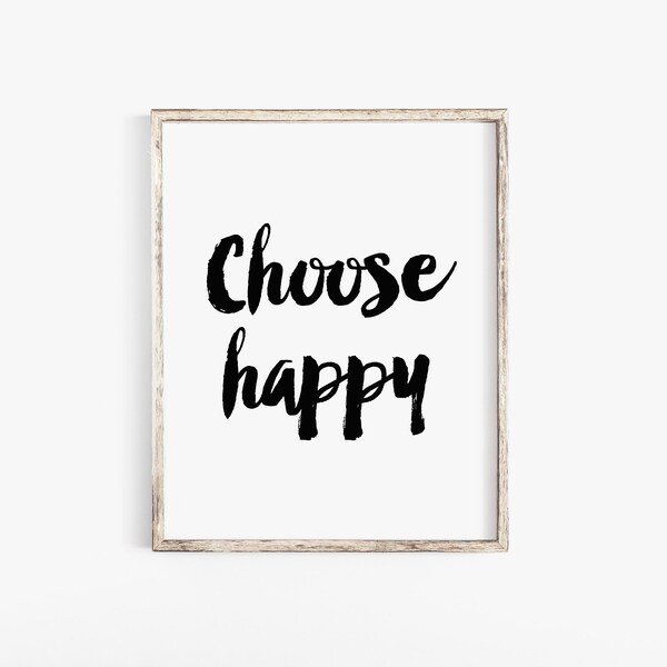 Choose Happy Print - Etsy