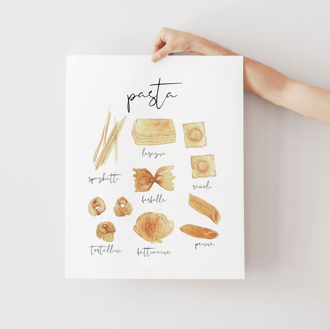 18x24 Inch Printable Kitchen Decor, Pasta Wall Art, Kitchen Wall Art ...