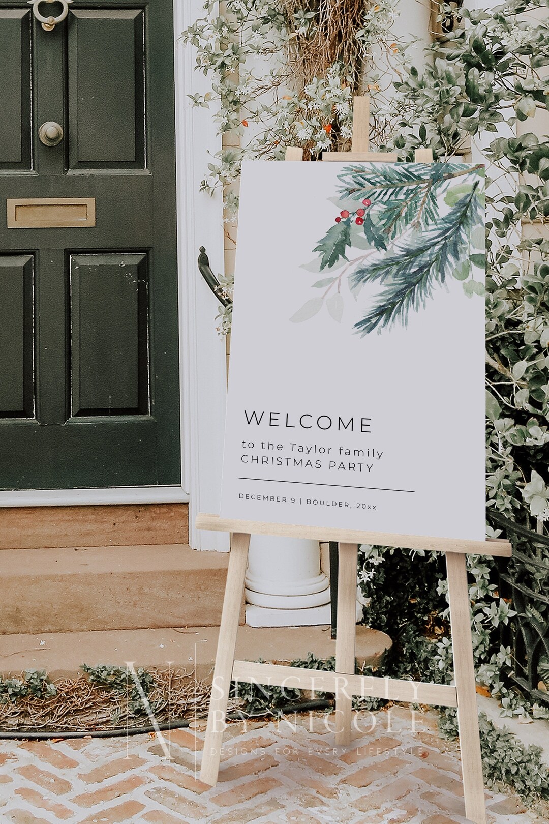 Holiday Party Welcome Sign, Editable Printable Christmas Party Welcome ...