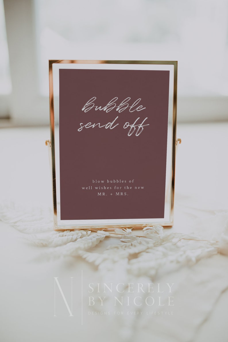 Bubble Send off Sign Editable Printable Wedding Bubble Send - Etsy