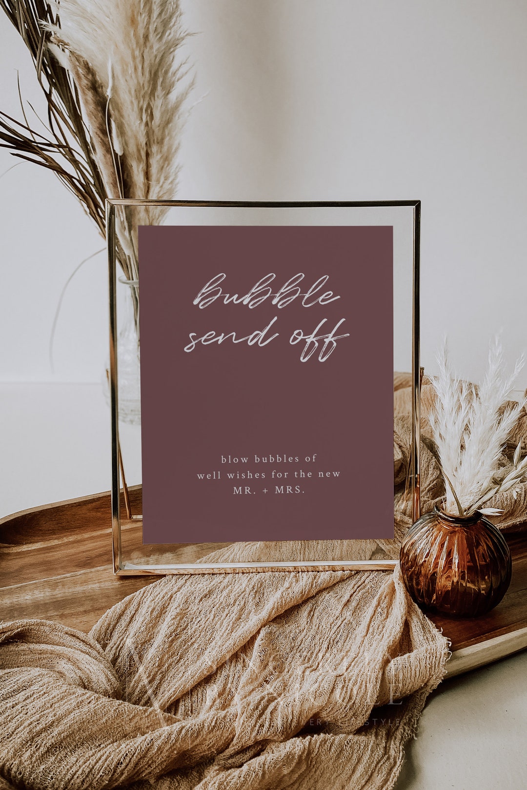 Bubble Send off Sign, Editable Printable Wedding Bubble Send off Sign ...