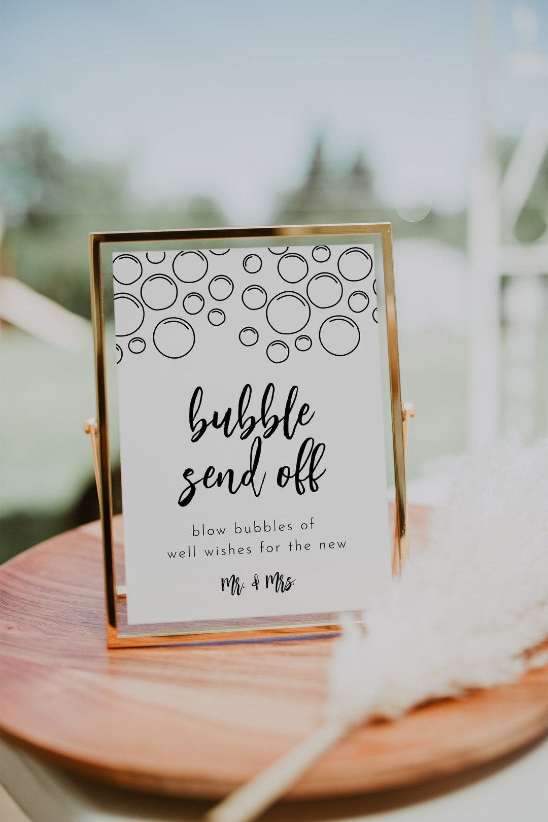Bubble Send off Sign, Editable Printable Wedding Bubble Send off Sign ...