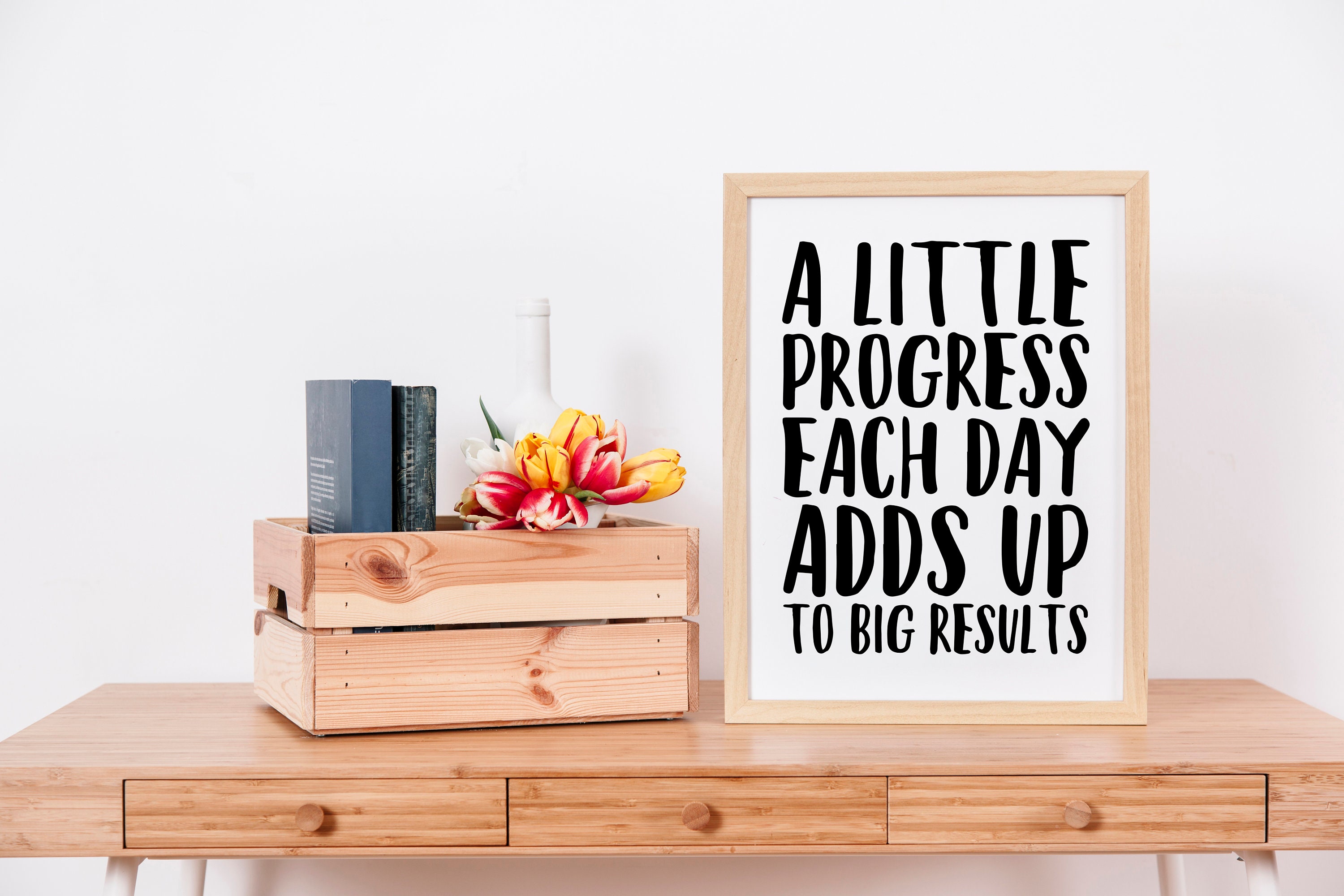A Little Progress Each Day Adds up to Big Results - Etsy UK