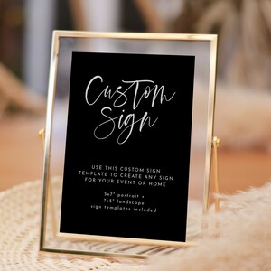 Editable Custom Sign, Printable Signs, Retro Sign Editable Printable ...