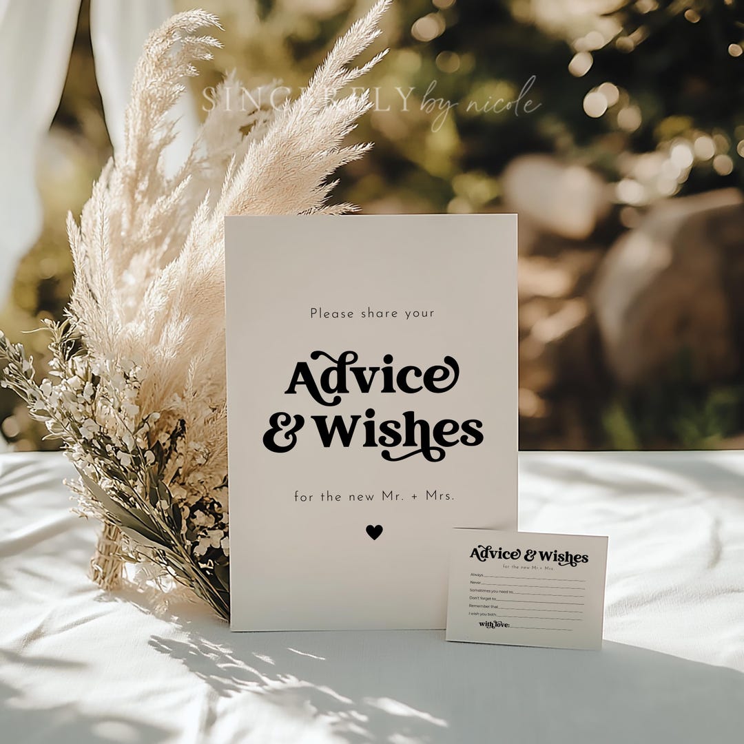 PRINTED & SHIPPED Advice and Wishes for the New Mr. and Mrs Game ...