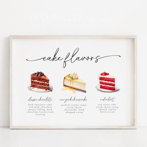 Cake Menu Sign Template, Canva Editable Cake Flavors Sign, Wedding Cake ...