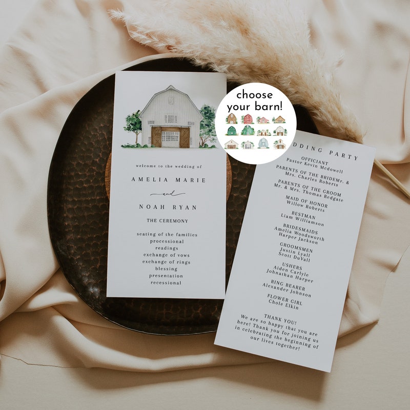 Rustic Wedding Program - Etsy