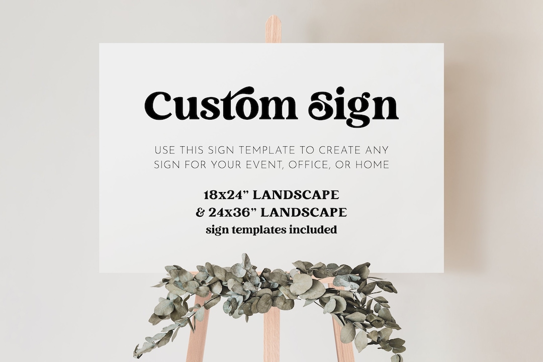Editable Custom Sign, Printable Signs, Retro Sign Editable Printable ...
