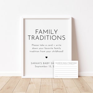 Editable Printable Family Traditions Card, Family Traditions Baby ...