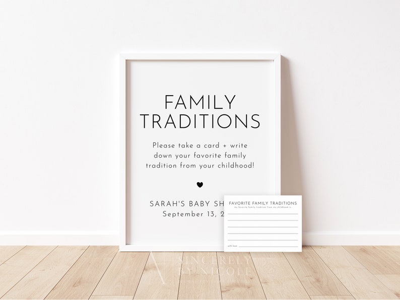 Editable Printable Family Traditions Card Family Traditions - Etsy