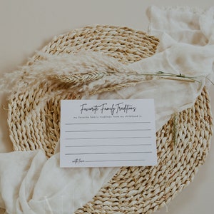 Editable Printable Family Traditions Card, Family Traditions Bay Shower ...