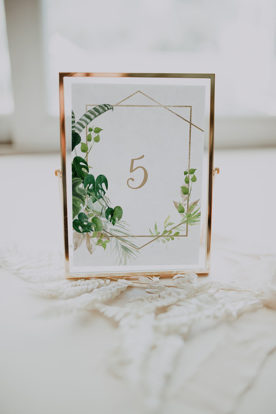 Tropical Table Number Template, Printable Beach Wedding Table Number ...