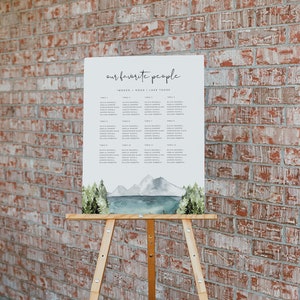 Mountain Seating Chart Sign Poster, Table Poster, Seating Plan ...