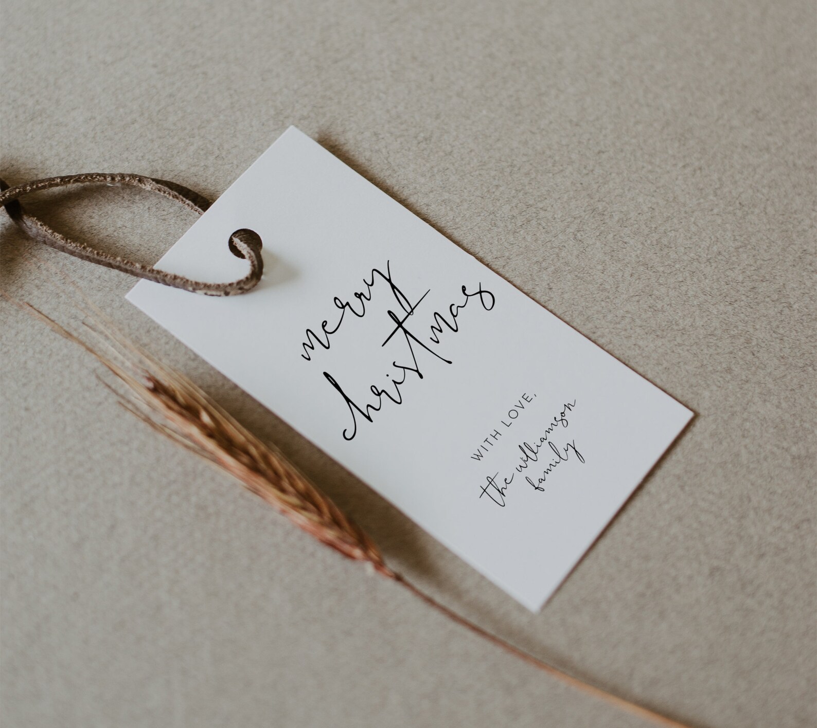 Modern Printable Christmas Tag, Personalized Christmas Tag, Modern ...
