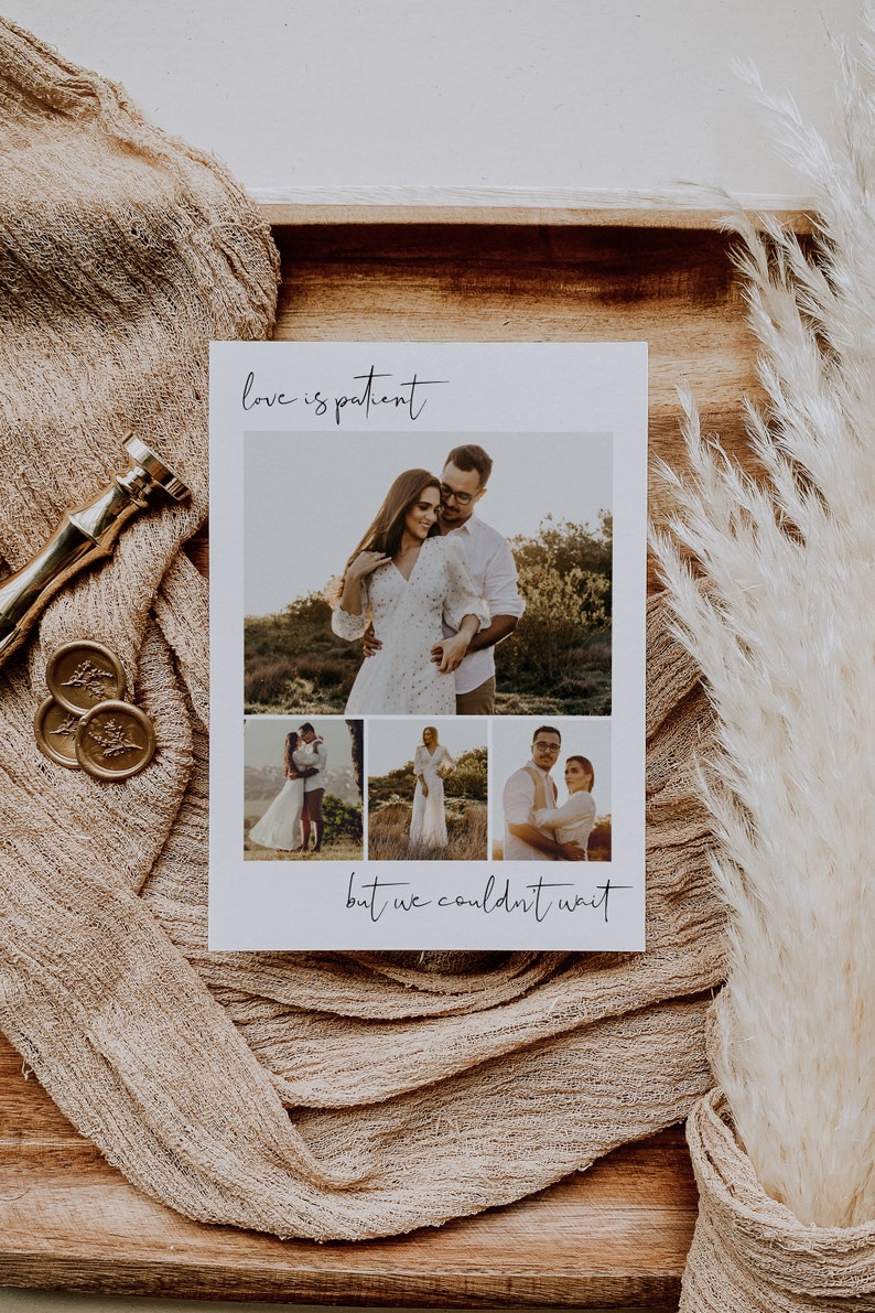 Photo Elopement Announcement Love is Patient Wedding - Etsy
