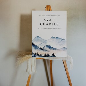 Mountain Wedding Welcome Sign, Outdoor Wedding Welcome Sign, Rustic ...