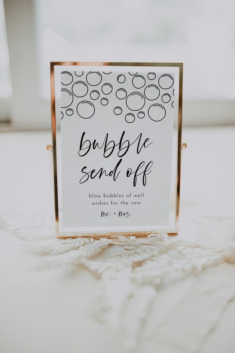 Bubble Send off Sign Editable Printable Wedding Bubble Send - Etsy