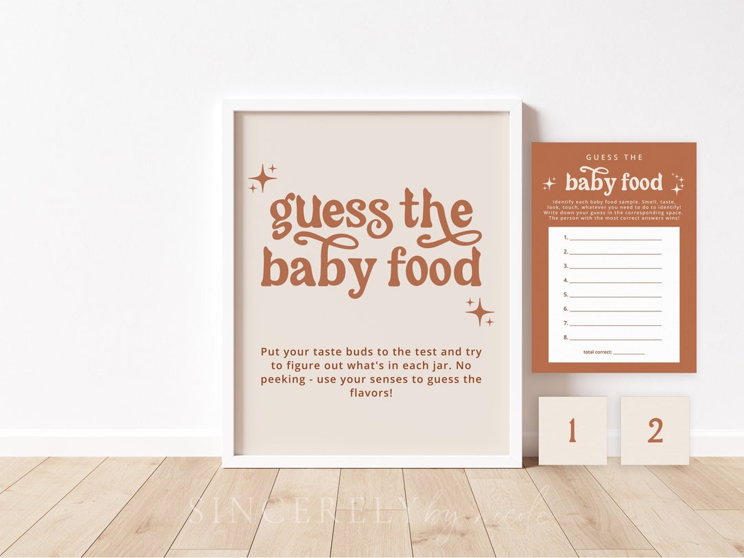 Guess the Baby Food Game, Printable Guess the Baby Food Game, Boho ...