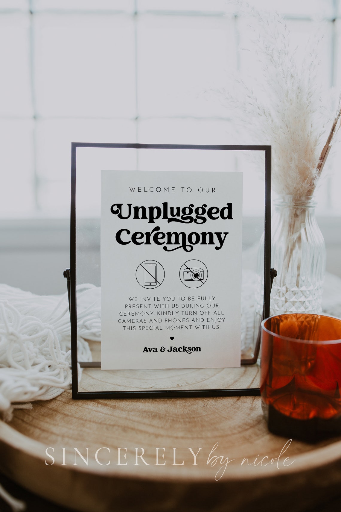 Unplugged Ceremony Sign Template, Boho Unplugged Wedding Poster ...