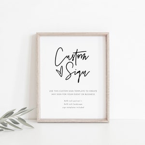 Modern Sign Template, Simple Wedding Sign, Printable Wedding Sign, DIY ...
