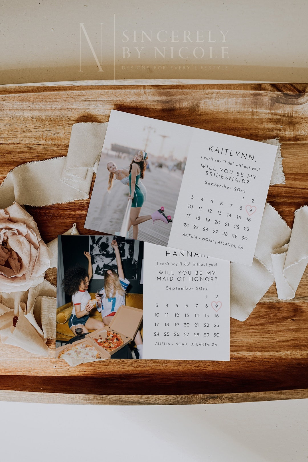 Bridesmaid Proposal Calendar, Bridesmaid Proposal Card Template ...