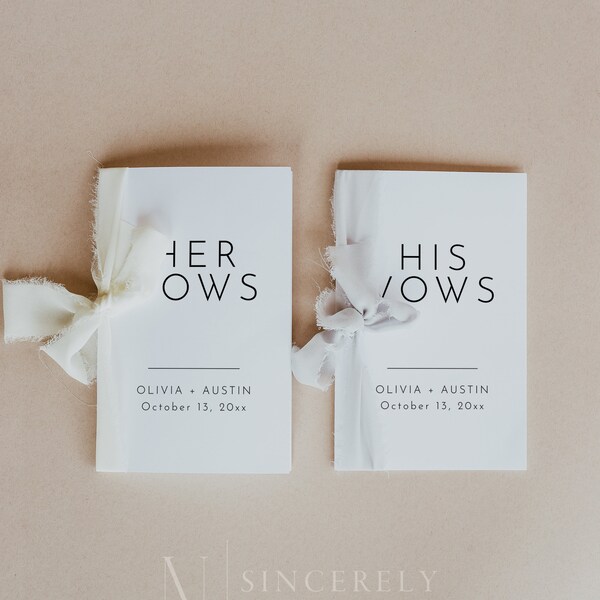 His and Her Vows Template - Etsy