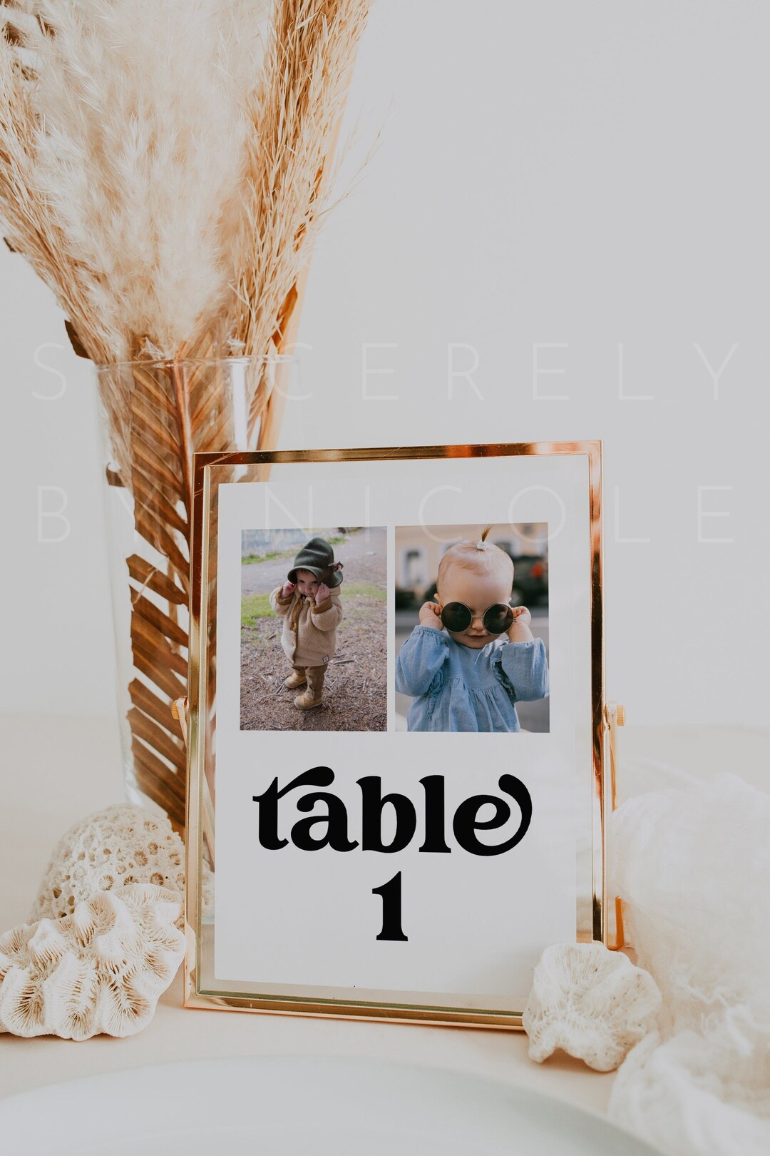 Photo Table Number Template, Printable Photo Table Number Sign, Retro ...