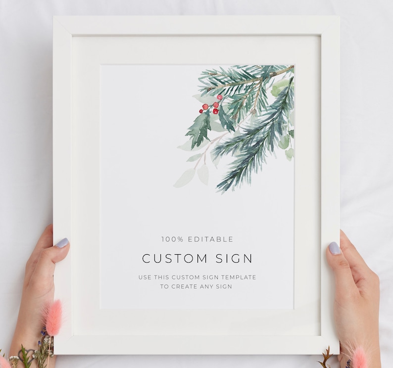 Editable Christmas Sign Printable Holiday Sign Template - Etsy